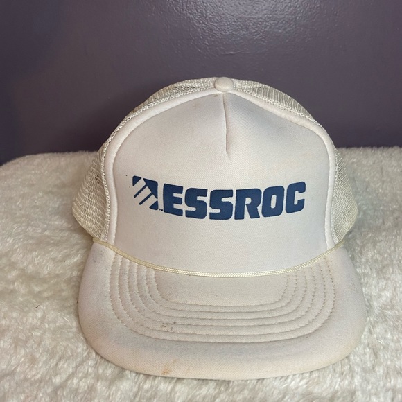 no Tags | Accessories | Vintage 8s Essroc Trucker Style Mesh Snapback Cap Hat White | Poshmark